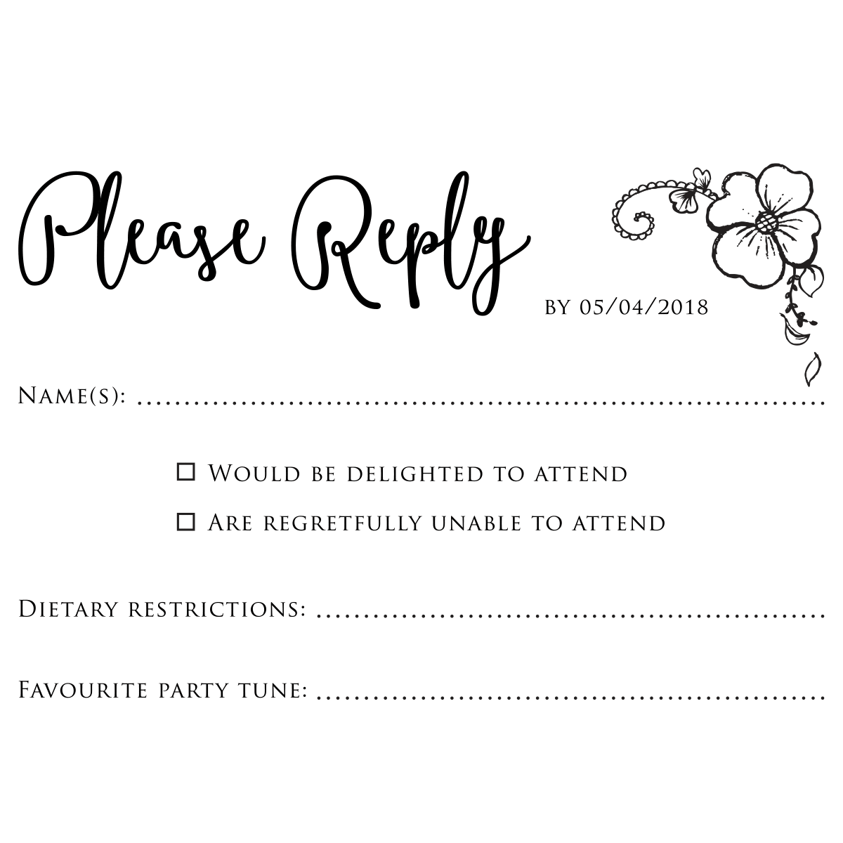 Vintage Wedding RSVP Stamp